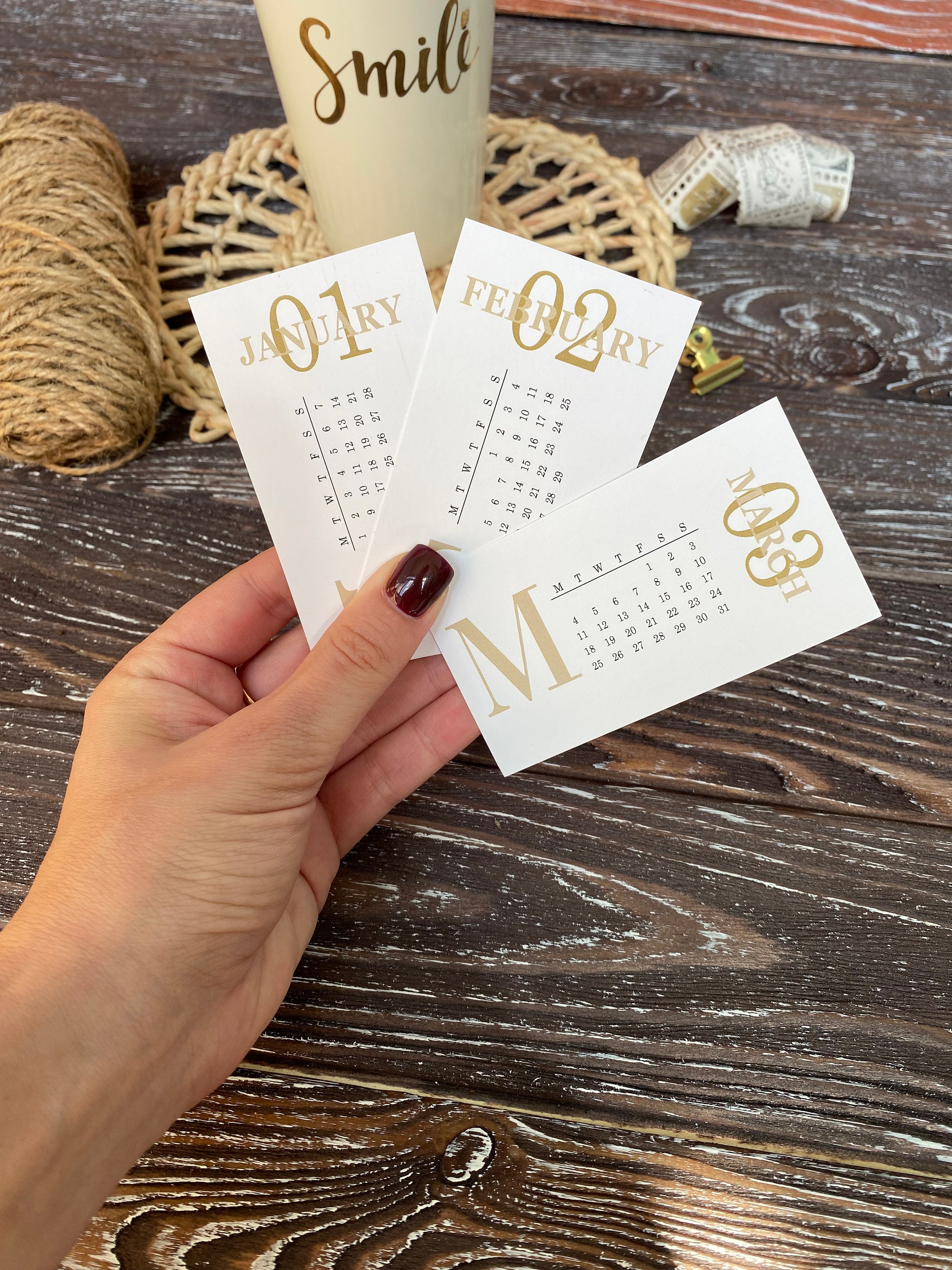 DATED PRINTED 2026 Monthly Planner Cards, 12 Month Planner Accessories ...