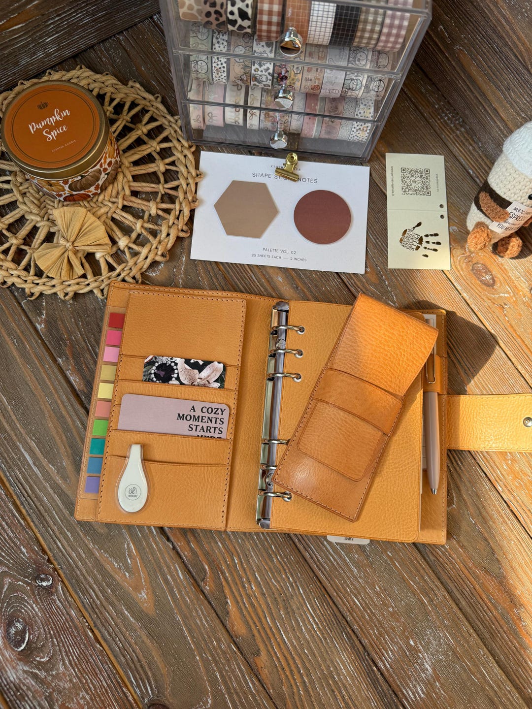 Personal Rings Planner Cover, Binder Handmade Genuine Leather Cover ...