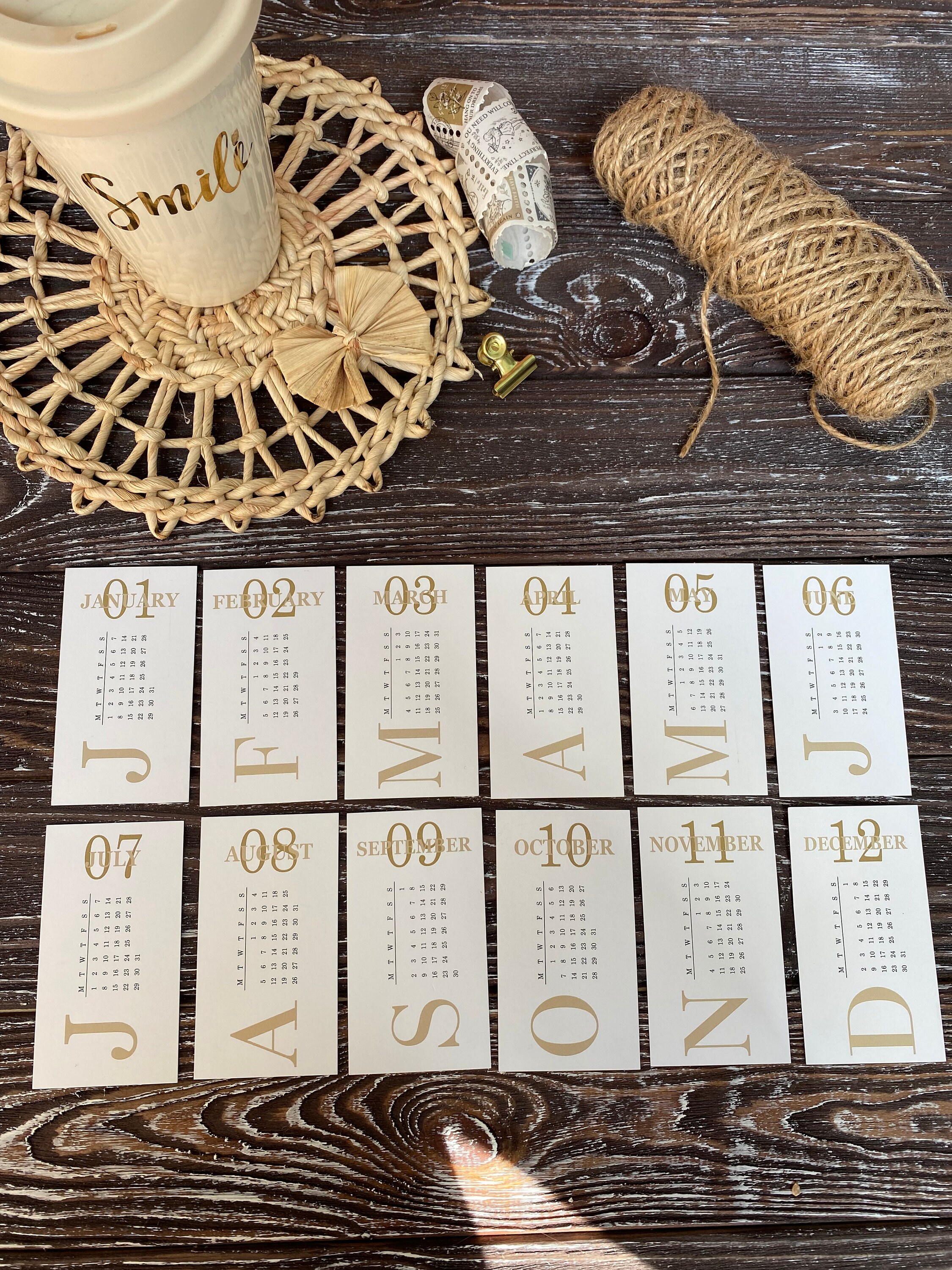 DATED PRINTED 2026 Monthly Planner Cards, 12 Month Planner Accessories ...