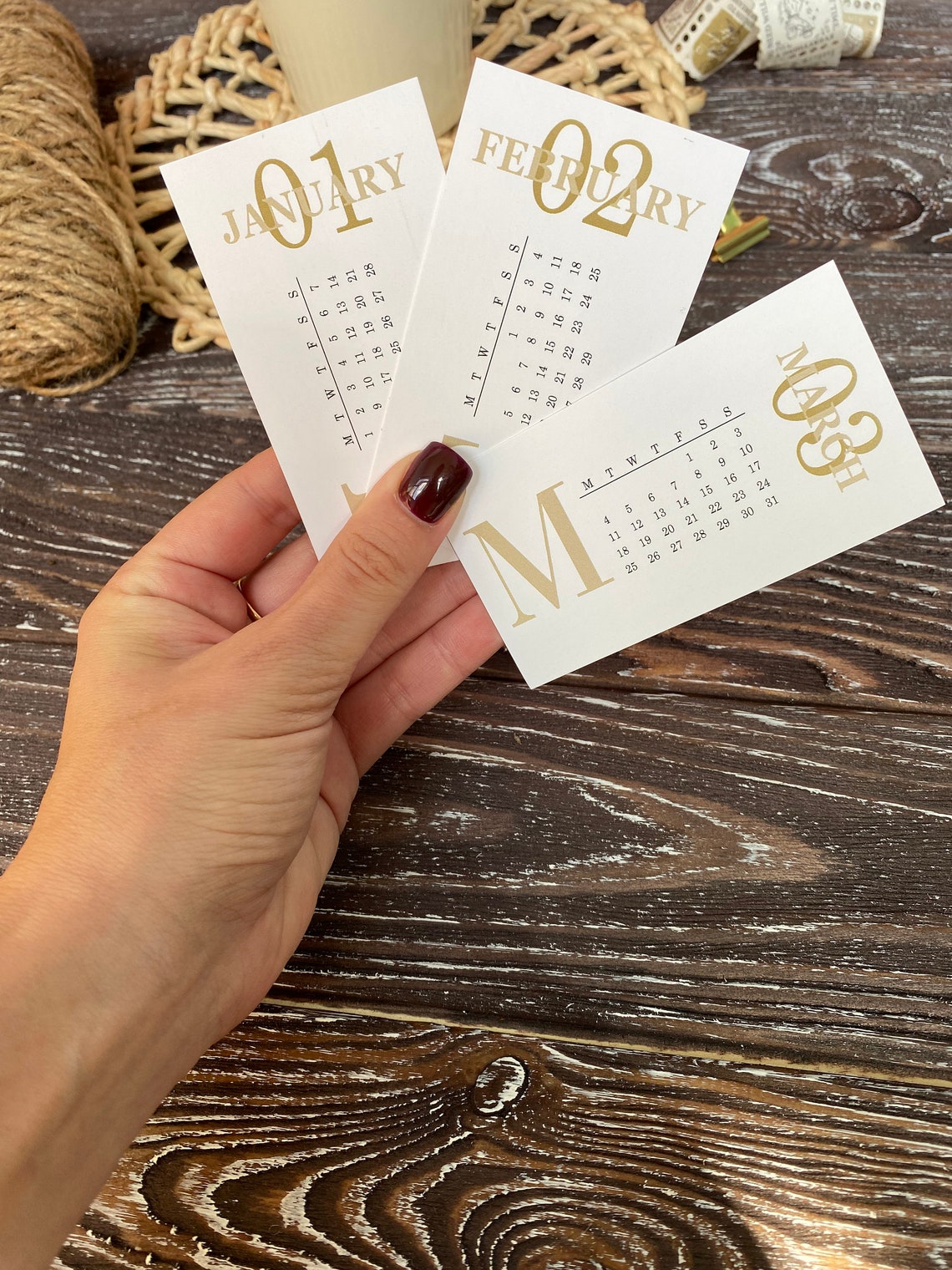 DATED PRINTED 2026 Monthly Planner Cards, 12 Month Planner Accessories ...