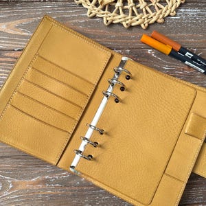 Leather 6-rings Planner Cover, Binder Handmade Genuine Leather Cover ...