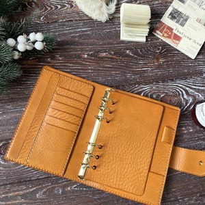 Personal Rings Planner Cover, Binder Handmade Genuine Leather Cover ...