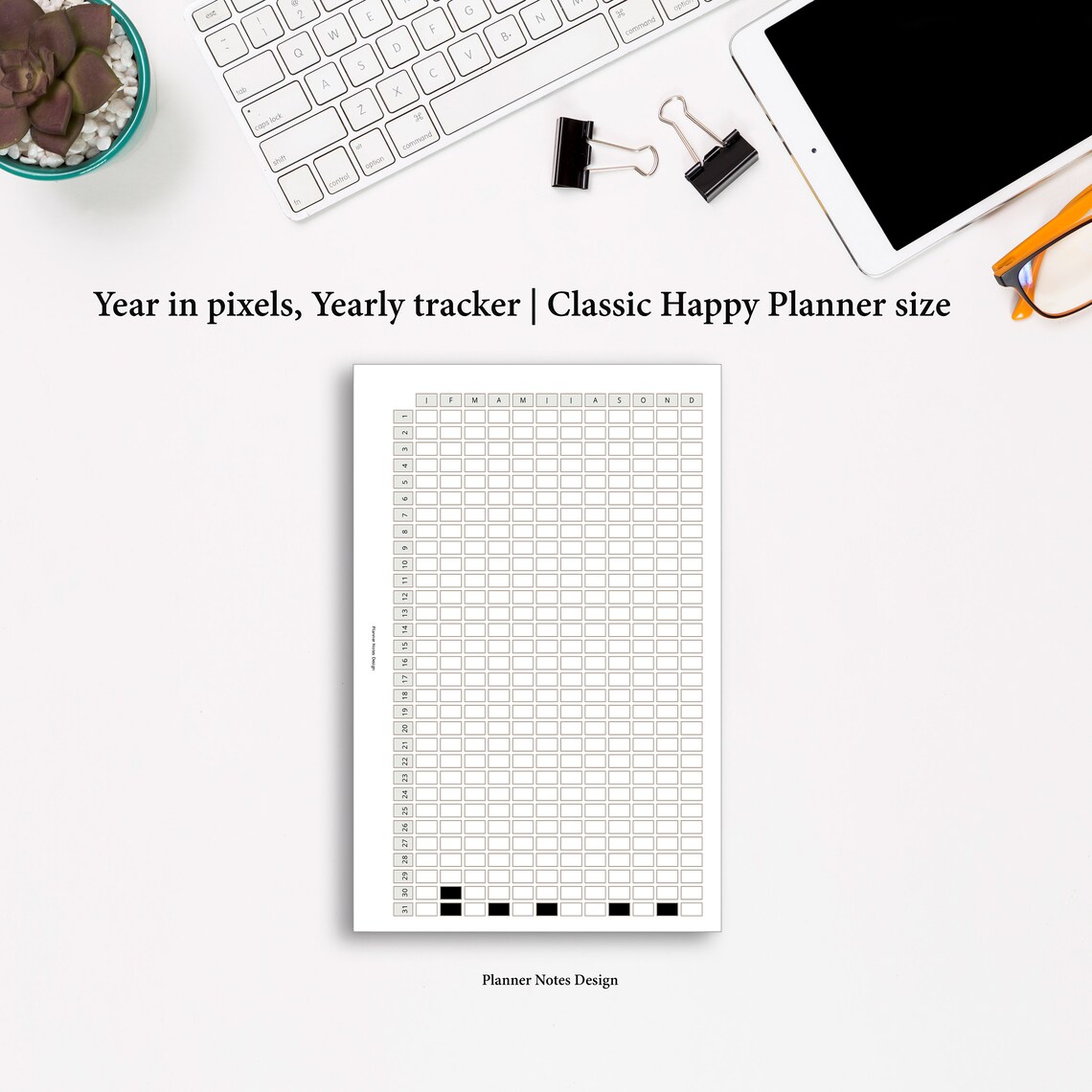 Un año en píxeles imprimible / Clásico Happy Planner / Año | Etsy Un año en píxeles imprimible / Clásico Happy Planner / Año | Etsy