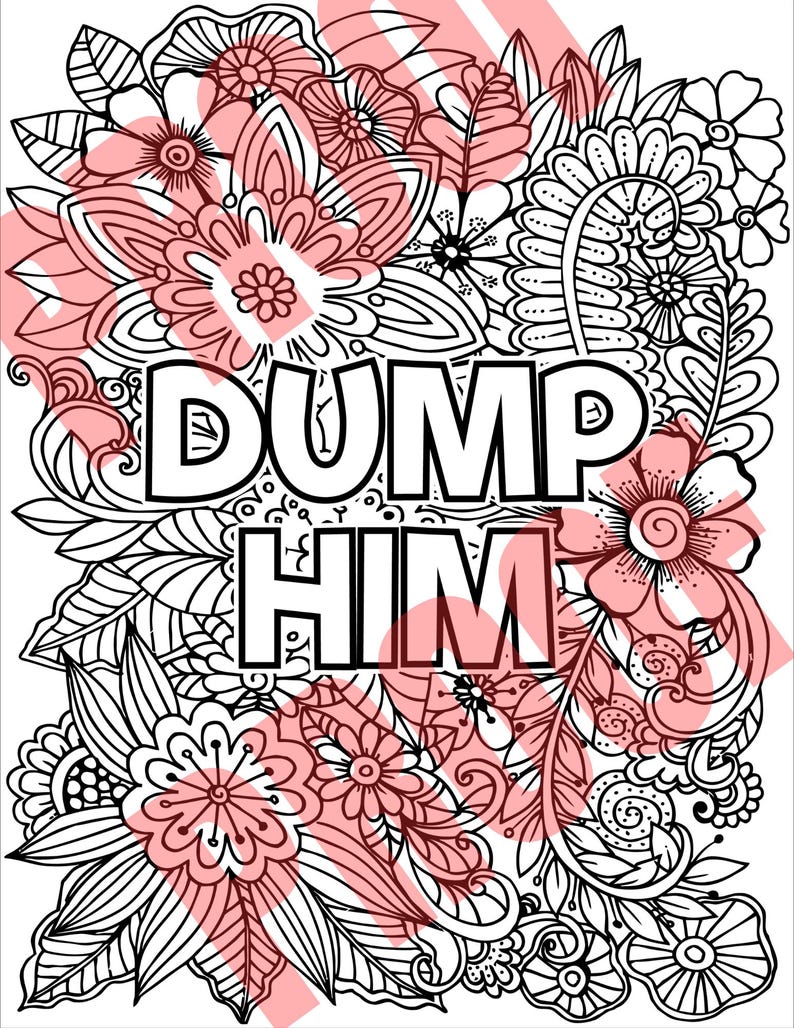 Printable Adult Word Coloring Pages, Unhinged Phrases, Adult Coloring ...