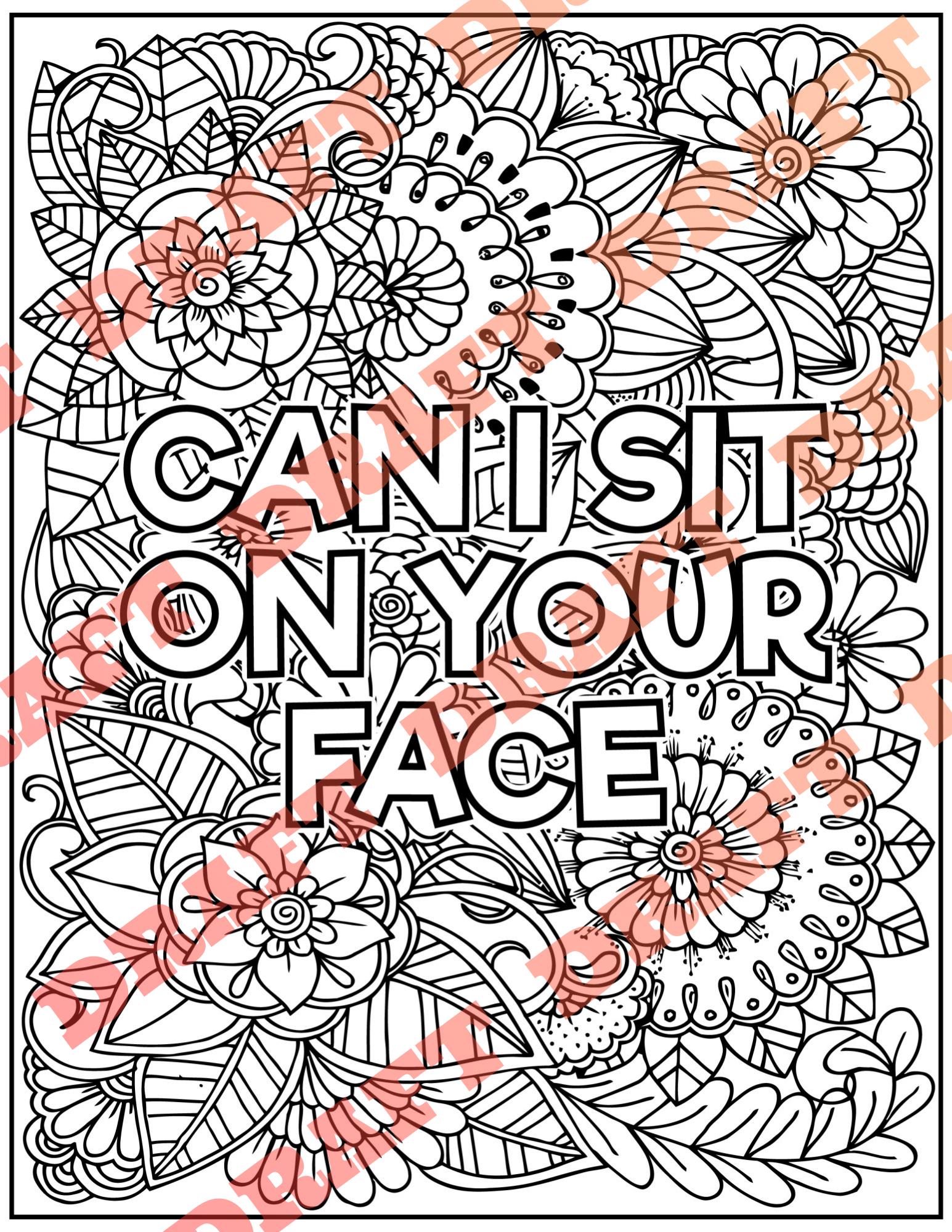 Adult Coloring Pages, Unhinged Phrases Coloring Pages, Printable PDF ...