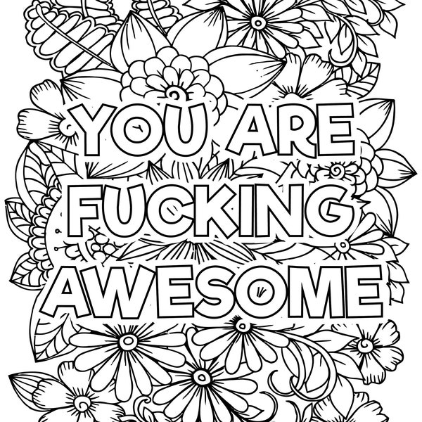 Adult Swearing Words Coloring Pages - Etsy