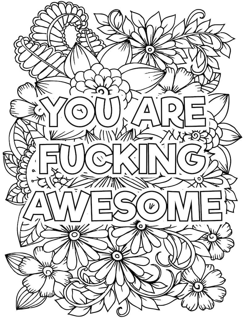 Adult Swear Word Coloring Pages, Adult Coloring Book With Swear Words ...