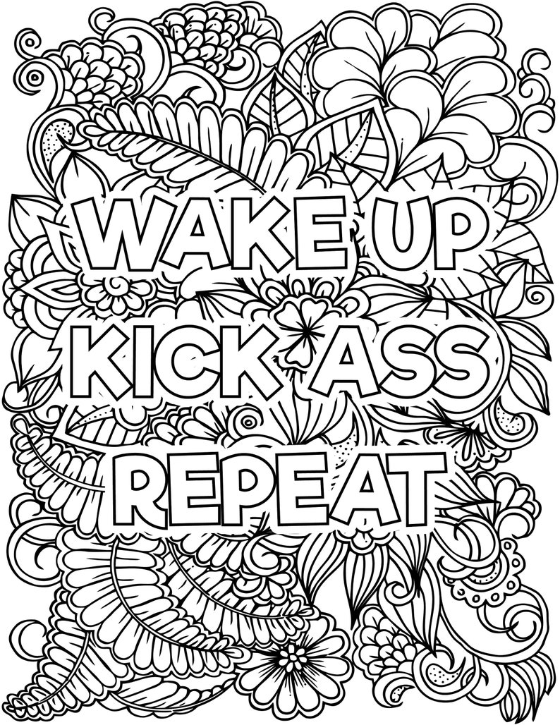 Adult Swear Word Coloring Pages, Adult Coloring Book With Swear Words ...