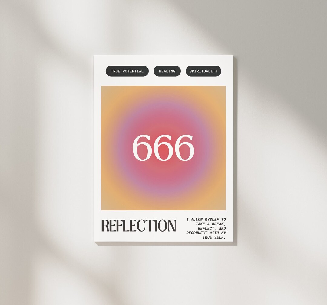 666 Angel Numbers Digital Print Poster print at Home Manifestation ...