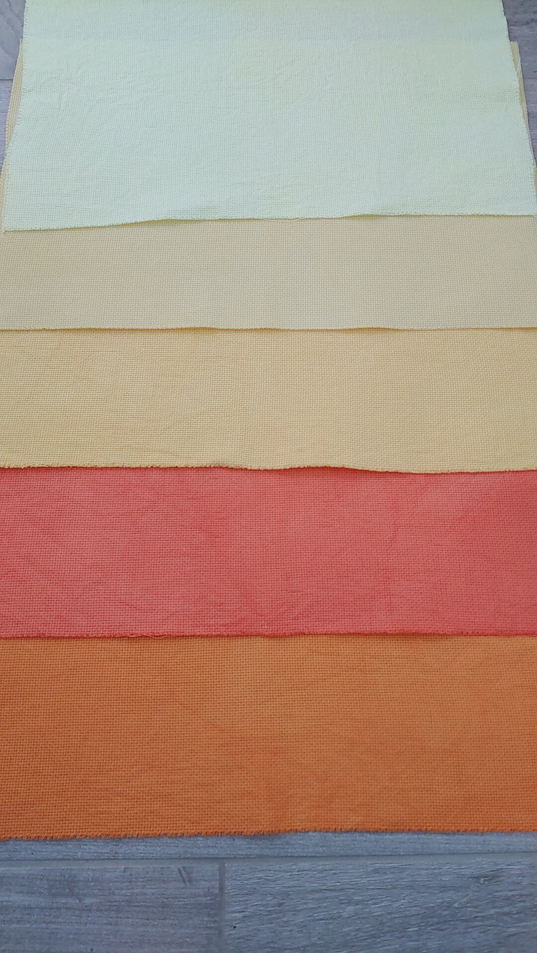 Yellow/orange Aida Cloth, 14 and 16 Count, Hand Dyed, Cross Stitch ...