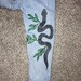Hand-painted Dragon & Snake Denim Jacket - Cropped Light Wash (women's ...
