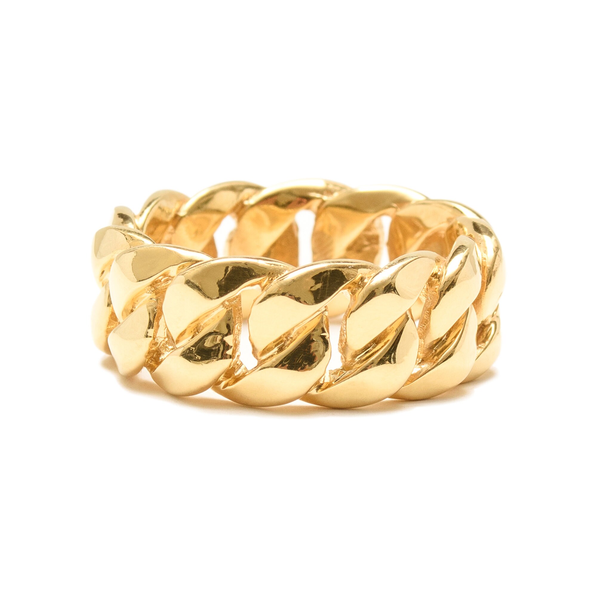 Gold Plated Cuban Link Ring 18K Gold Vermeil | Etsy