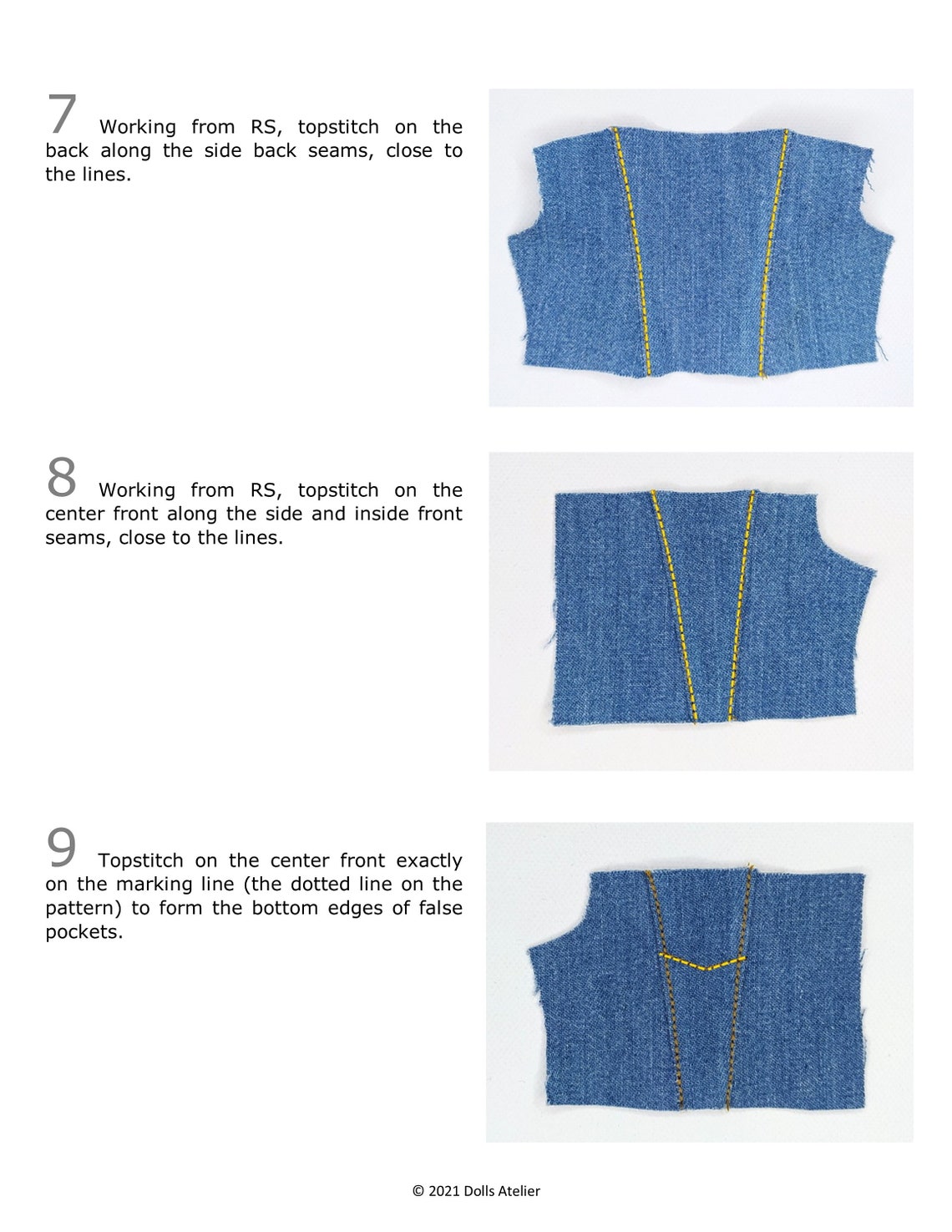 Denim Jacket Doll Clothes Pattern Designed to Fit 13 Dolls | Etsy