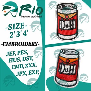 Duff Beer /simpson/ Embroidery Pattern/ Custom Digitizing / Embroidery Designs/ Logo Design ...