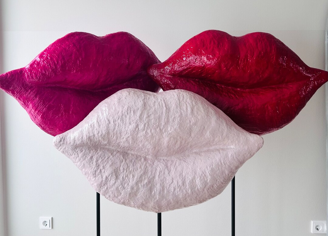 Lips Lips Big Lip Sculpture Mouth Kiss Mouth 3D Decoration Lips Statue ...