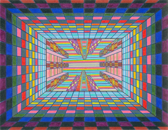 Big City Colored Pencil Drawing Print - Etsy