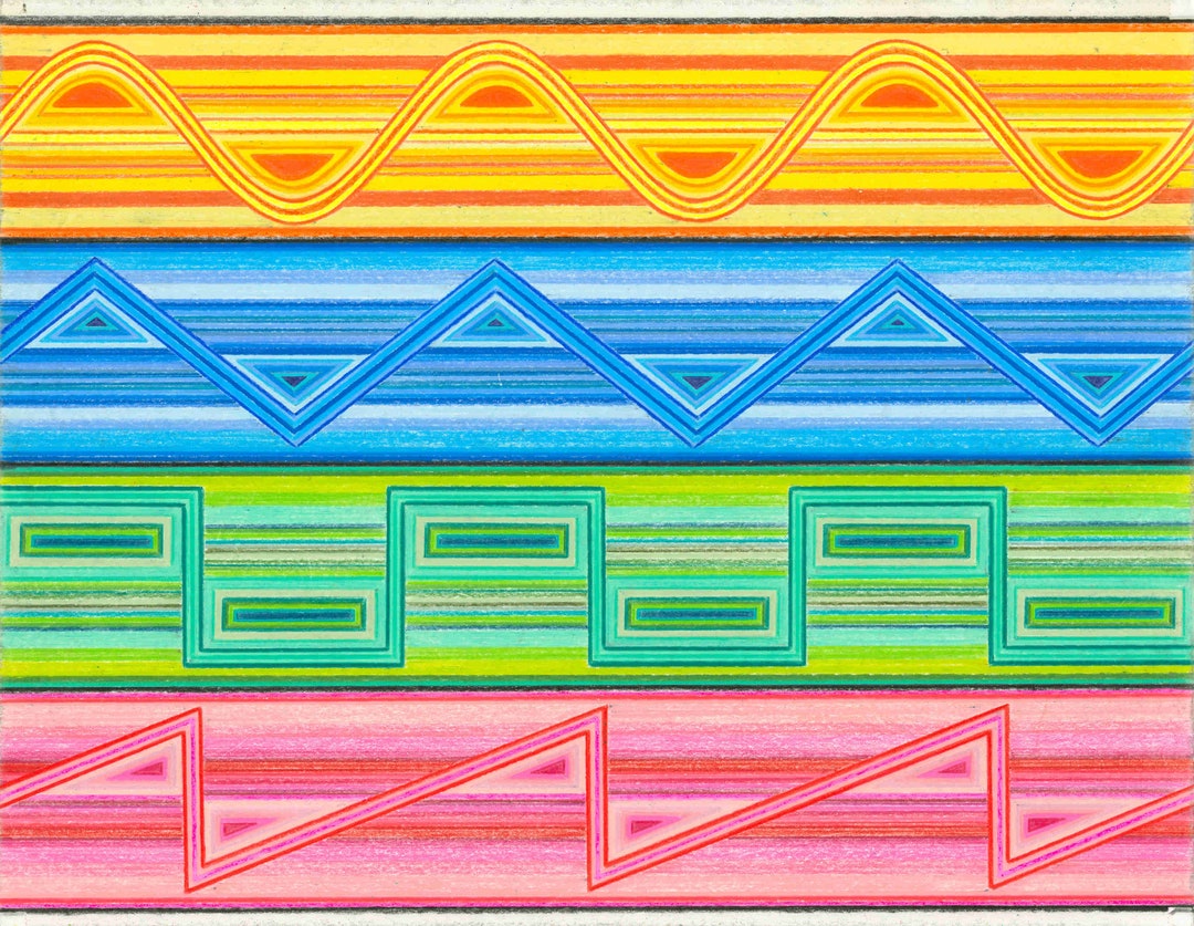 Waves - Colored Pencil Drawing Print - Etsy