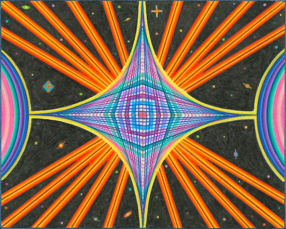 Supernova Colored Pencil Drawing Print - Etsy