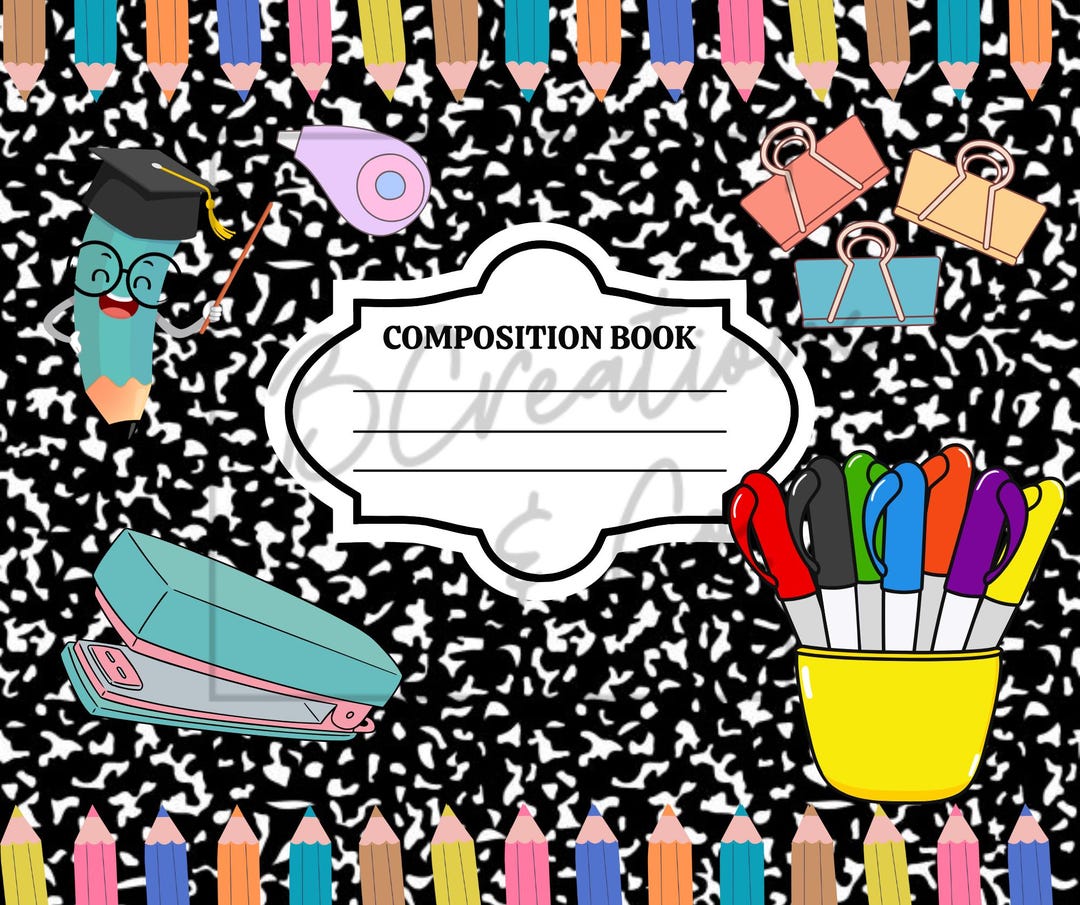 Custom Composition Notebook | Editable | PNG | Digital Download - Etsy
