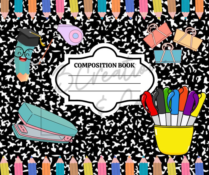 Custom Composition Notebook | Editable | PNG | Digital Download - Etsy