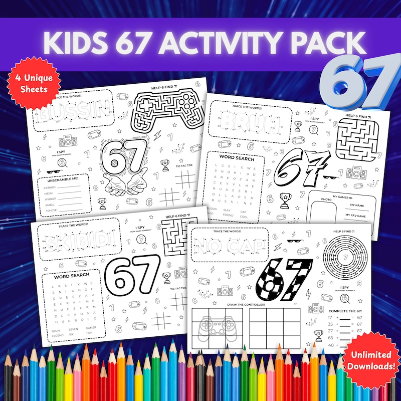 6 7 Coloring Pages - Etsy