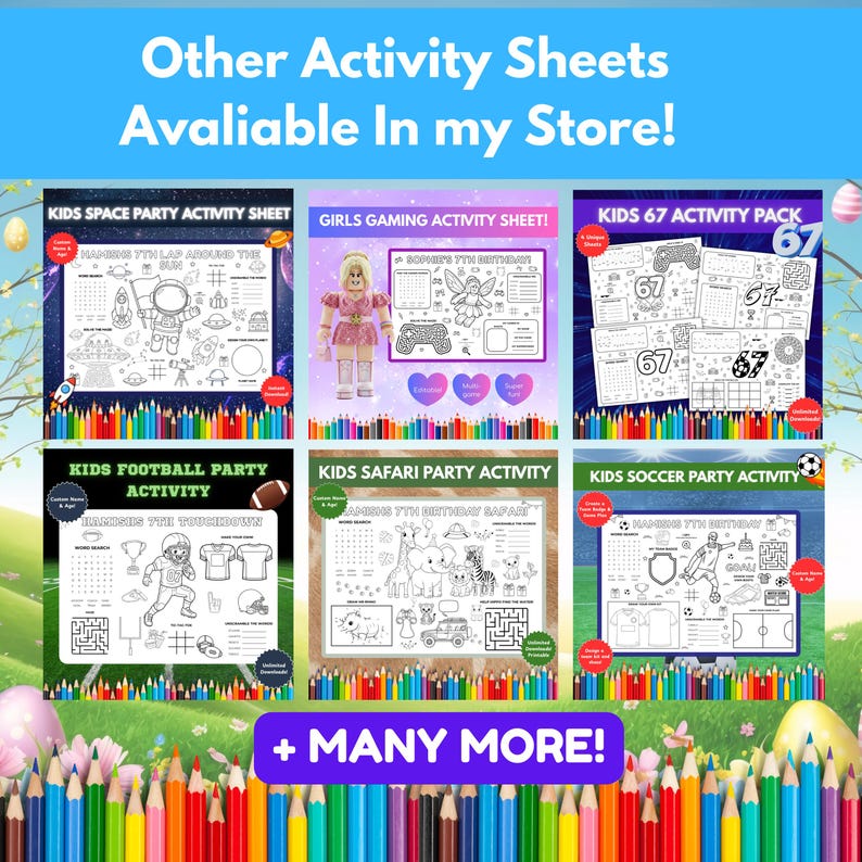 Easter 67 Meme Activity Sheet for Kids | Kids Easter Activity Placemat ...