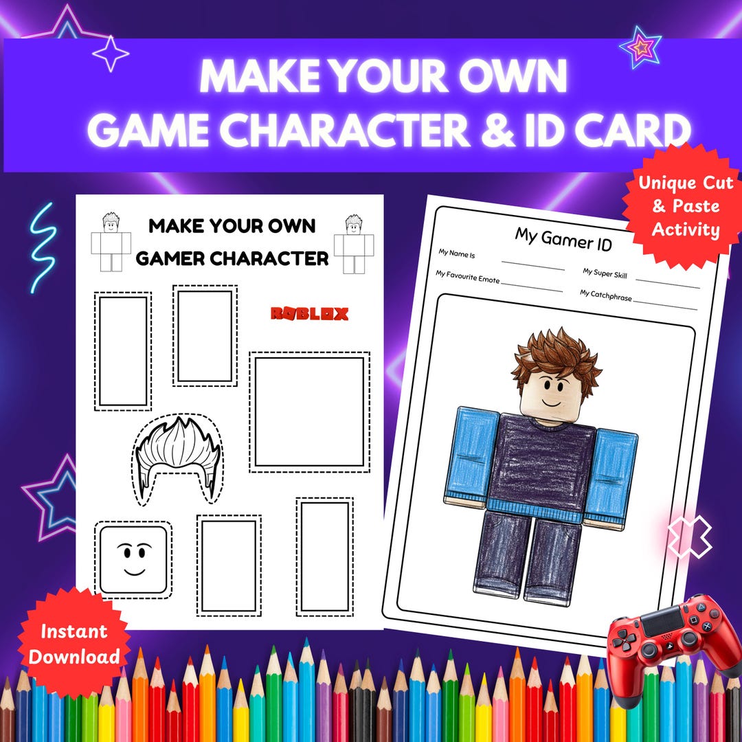 Make Your Own Game Character | Printable Kids Activity | Gamer Party ...