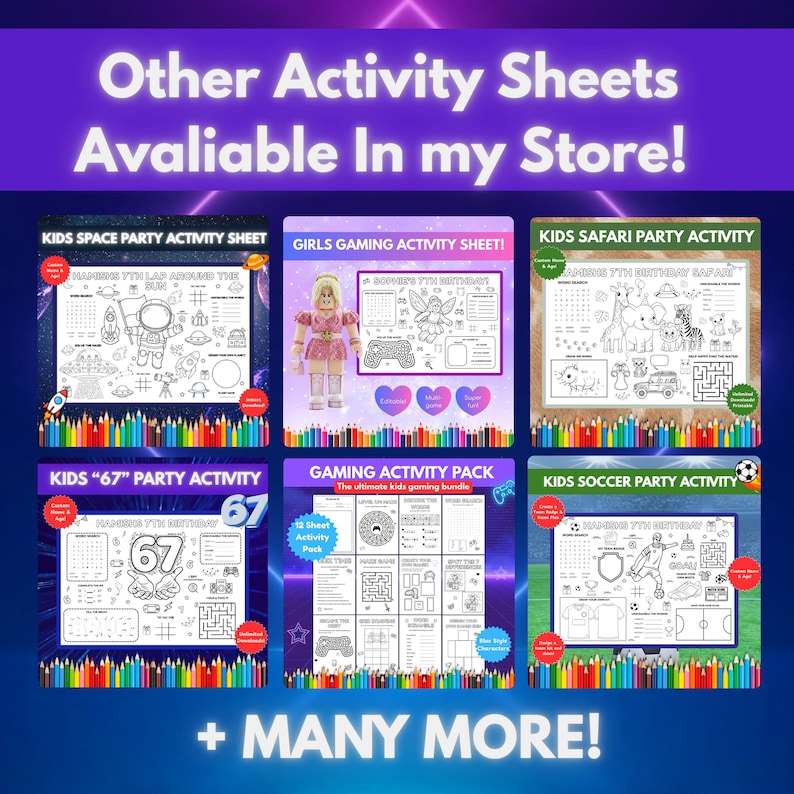 6 7 Meme Activity Sheets for Kids Printable Activity Bundle Fun Kids ...
