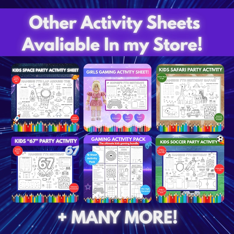 67 Activity Sheets for Kids Printable Dot to Dot, Maze, Word Search ...