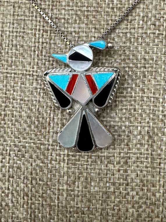 zuni thunderbird pin pendant - Gem