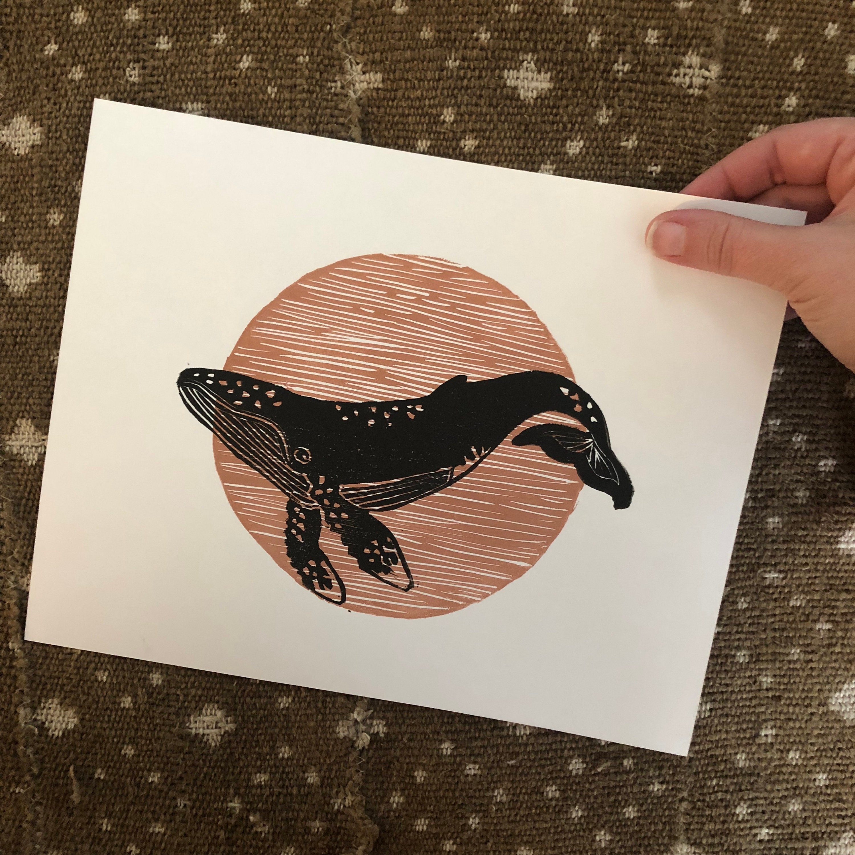 Whale II - Humpback Whale Handmade Block Print - Etsy
