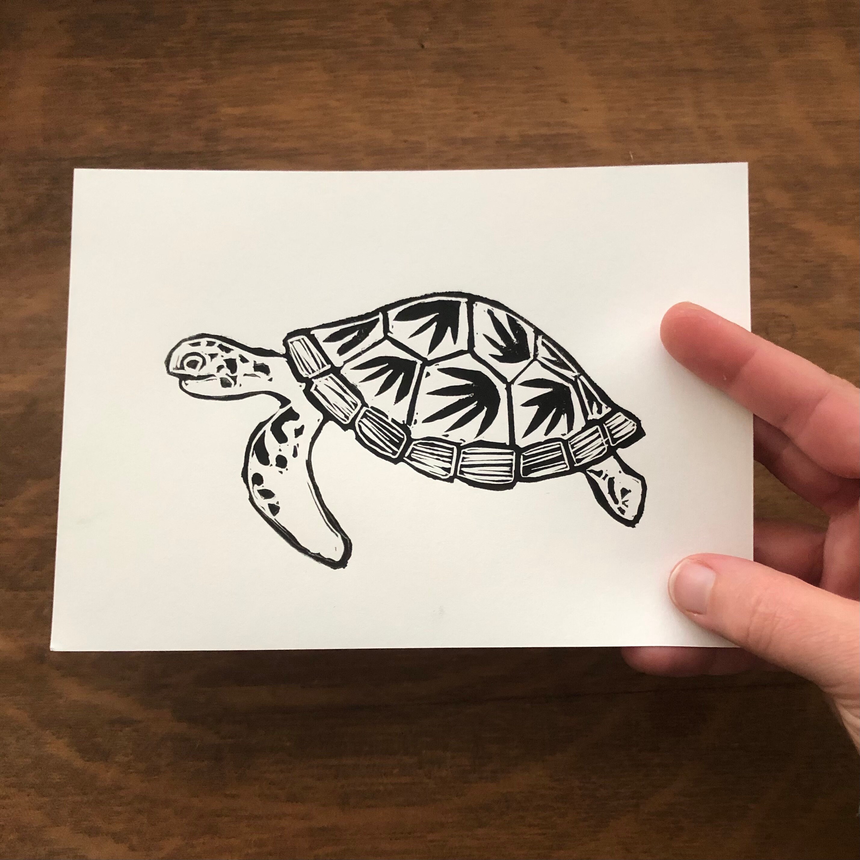Sea Turtle III - Green Handmade Block Print - Etsy