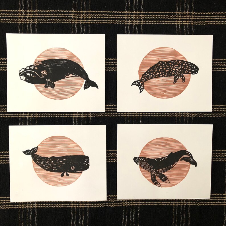 Whale II - Humpback Whale Handmade Block Print - Etsy