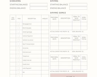 Monthly Budget / Finances / 2024 Money / Planner / Tracker / Printable ...