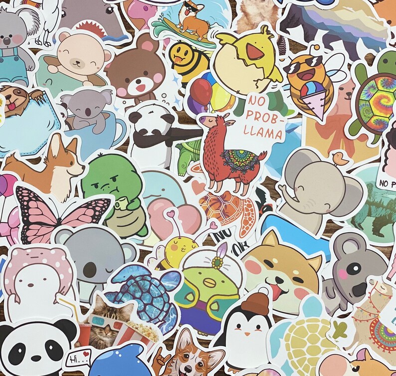 Cute Animal Vinyl Sticker Packs - Etsy