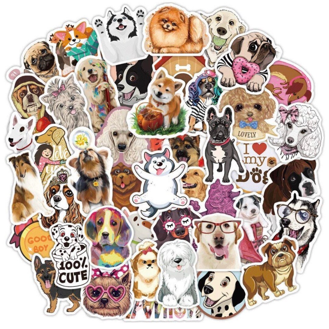 Cute Abs Fun Dog Vinyl Sticker Packs - Etsy