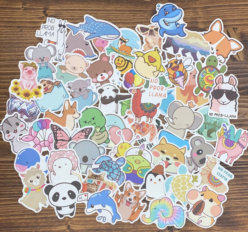 Cute Animal Vinyl Sticker Packs - Etsy