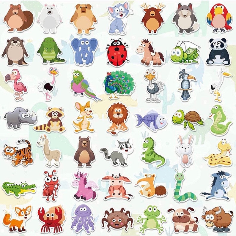 Cute and Fun Animal Vinyl Sticker Packs - Etsy
