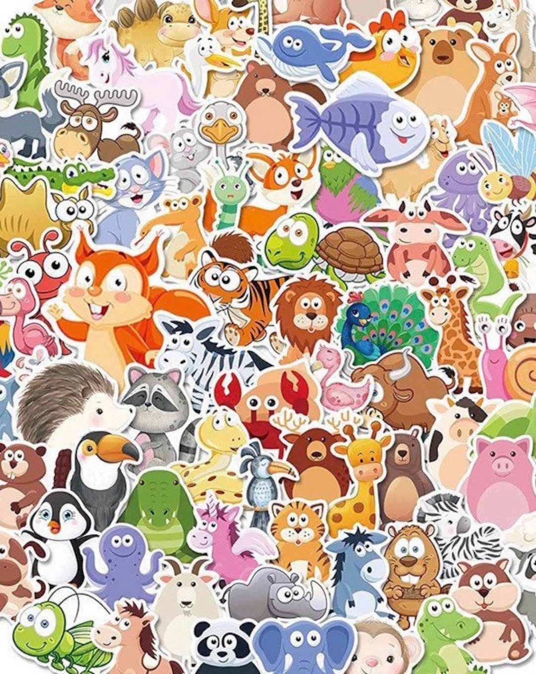 Cute and Fun Animal Vinyl Sticker Packs - Etsy
