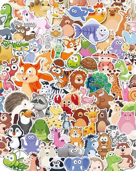 Cute and Fun Animal Vinyl Sticker Packs | Etsy