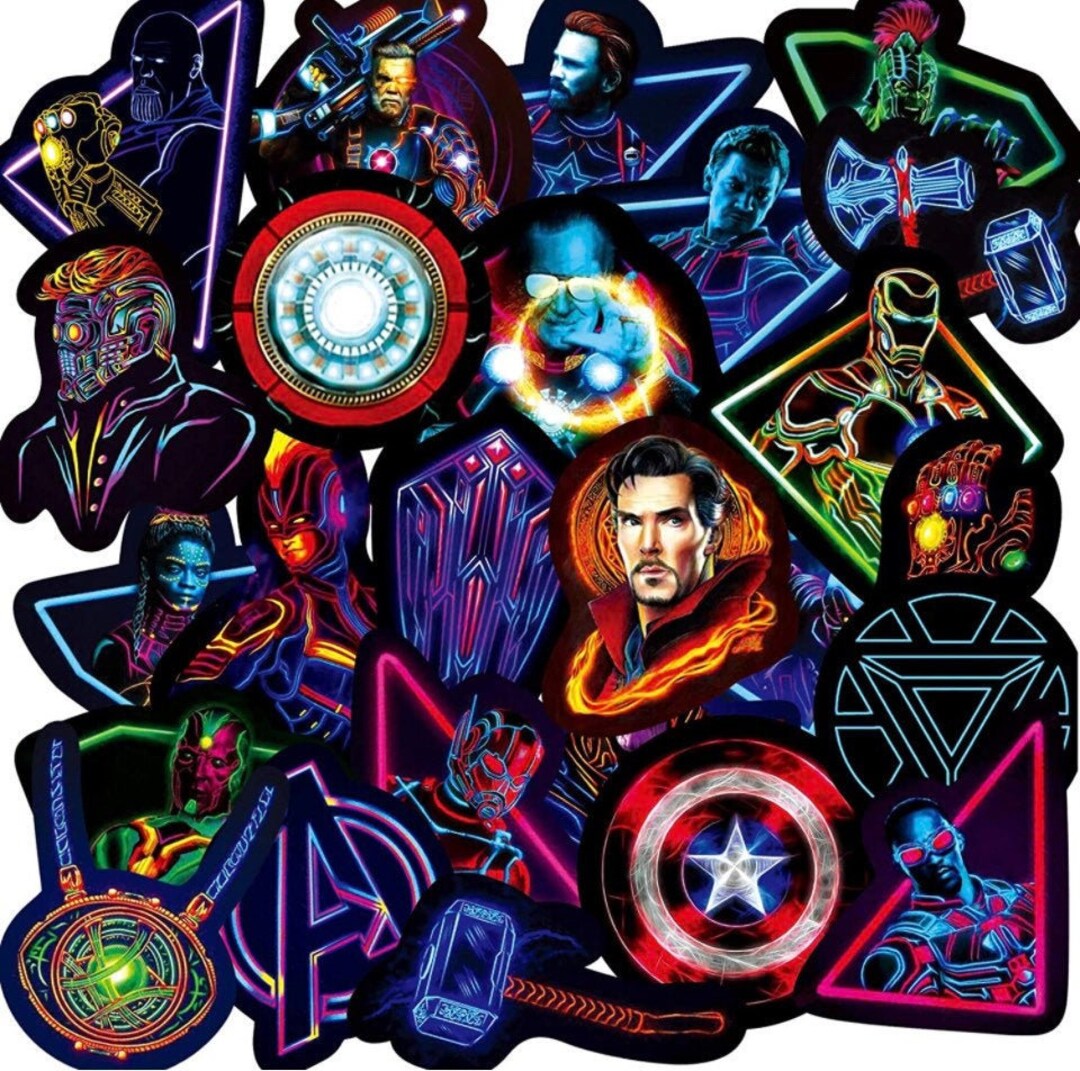 Marvel Neon Sticker Packs - Etsy