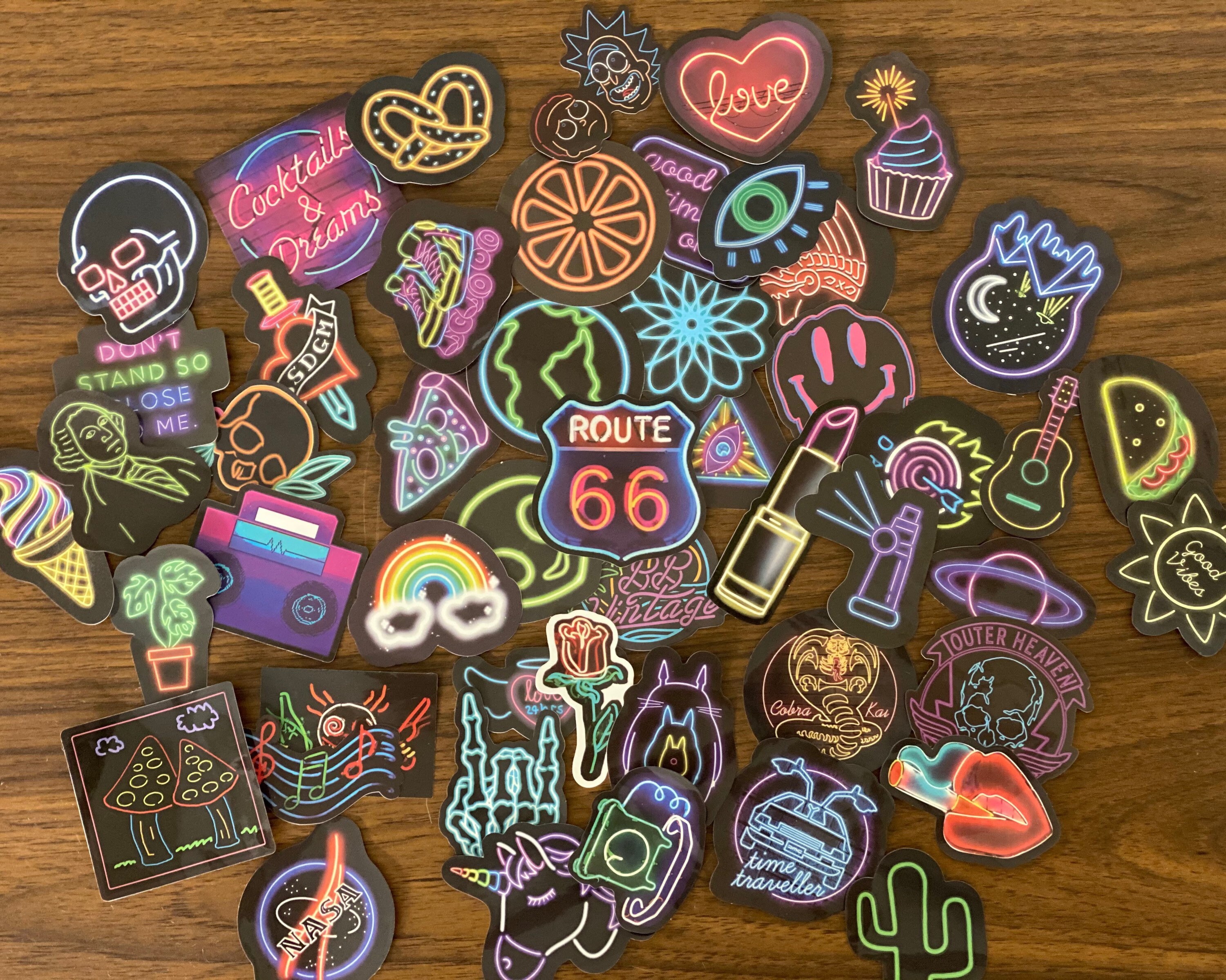 Glossy Neon Signs Sticker Packs - Etsy