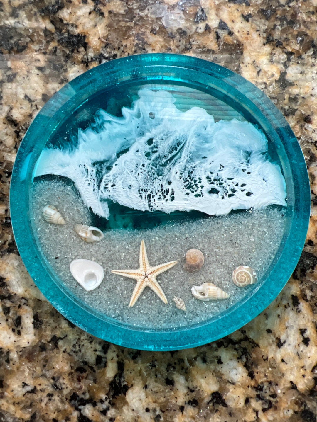Beach Coaster…coastal Decor…round Coasters With Edge…coasters With Lip ...