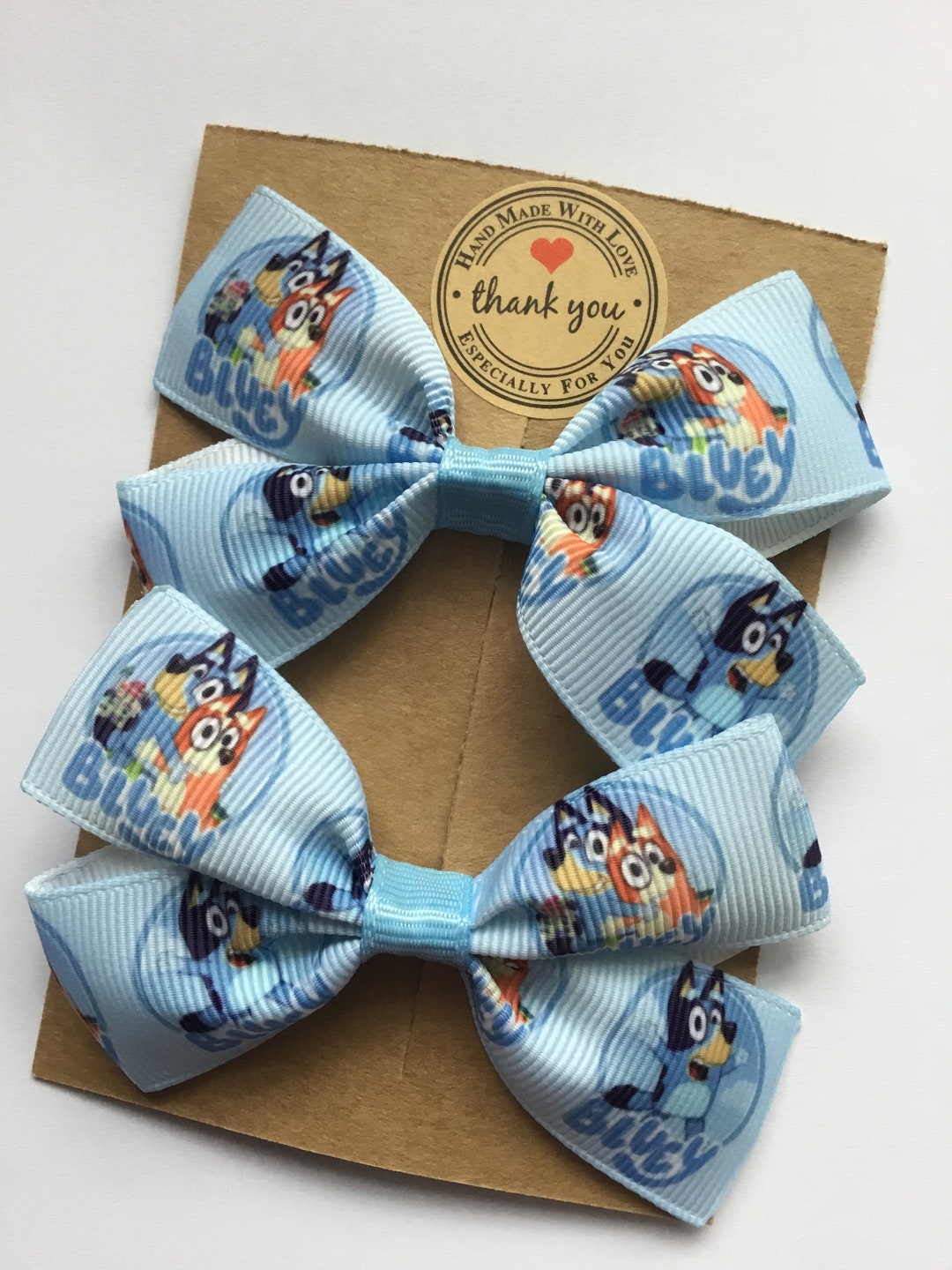 Pair of Dogs Ribbon Hair Bows Alligator Clip/bobbles Girls Baby Toddler ...