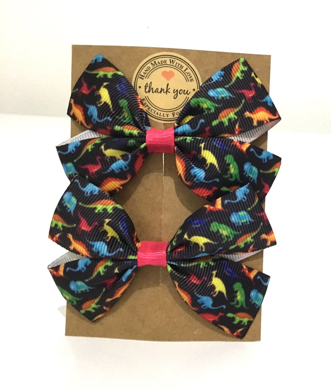 Dinosaur Ribbon Hair Bows Alligator Clip/bobbles Girls Baby Toddler ...