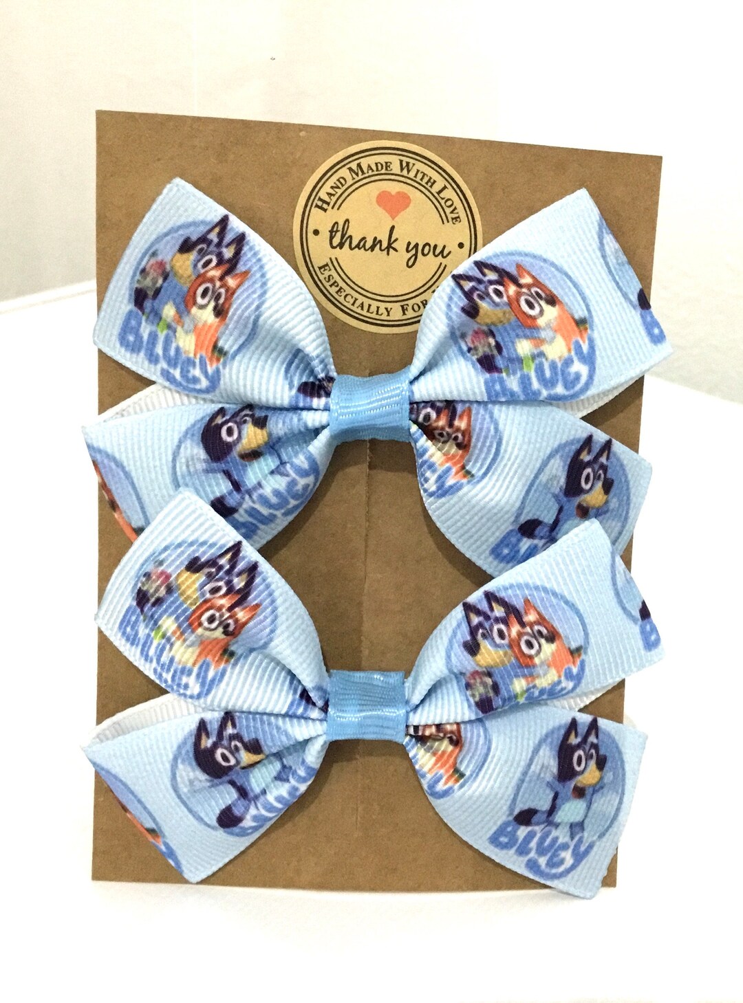 Pair of Dogs Ribbon Hair Bows Alligator Clip/bobbles Girls Baby Toddler ...