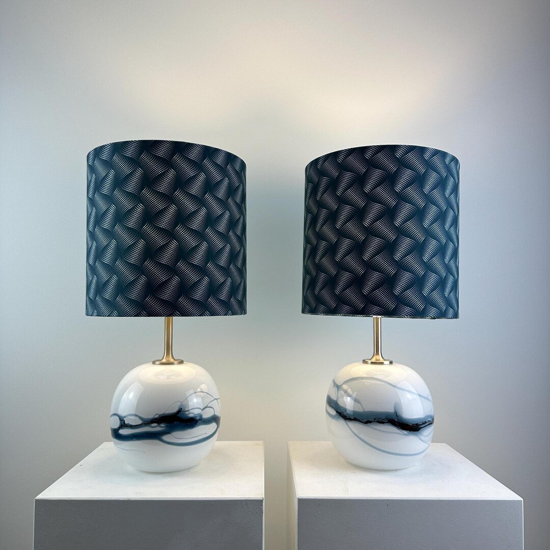 Pair of SAKURA Table Lamps by Michael Bang for Holmegaard, Denmark 1980 ...