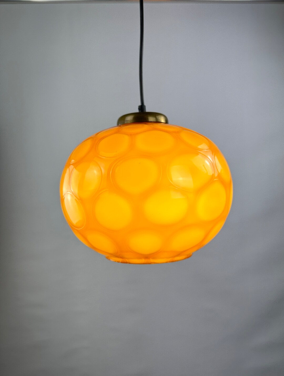 Caramel Glass Globe Shaped Pendant Light From Germany, 1960 - Etsy
