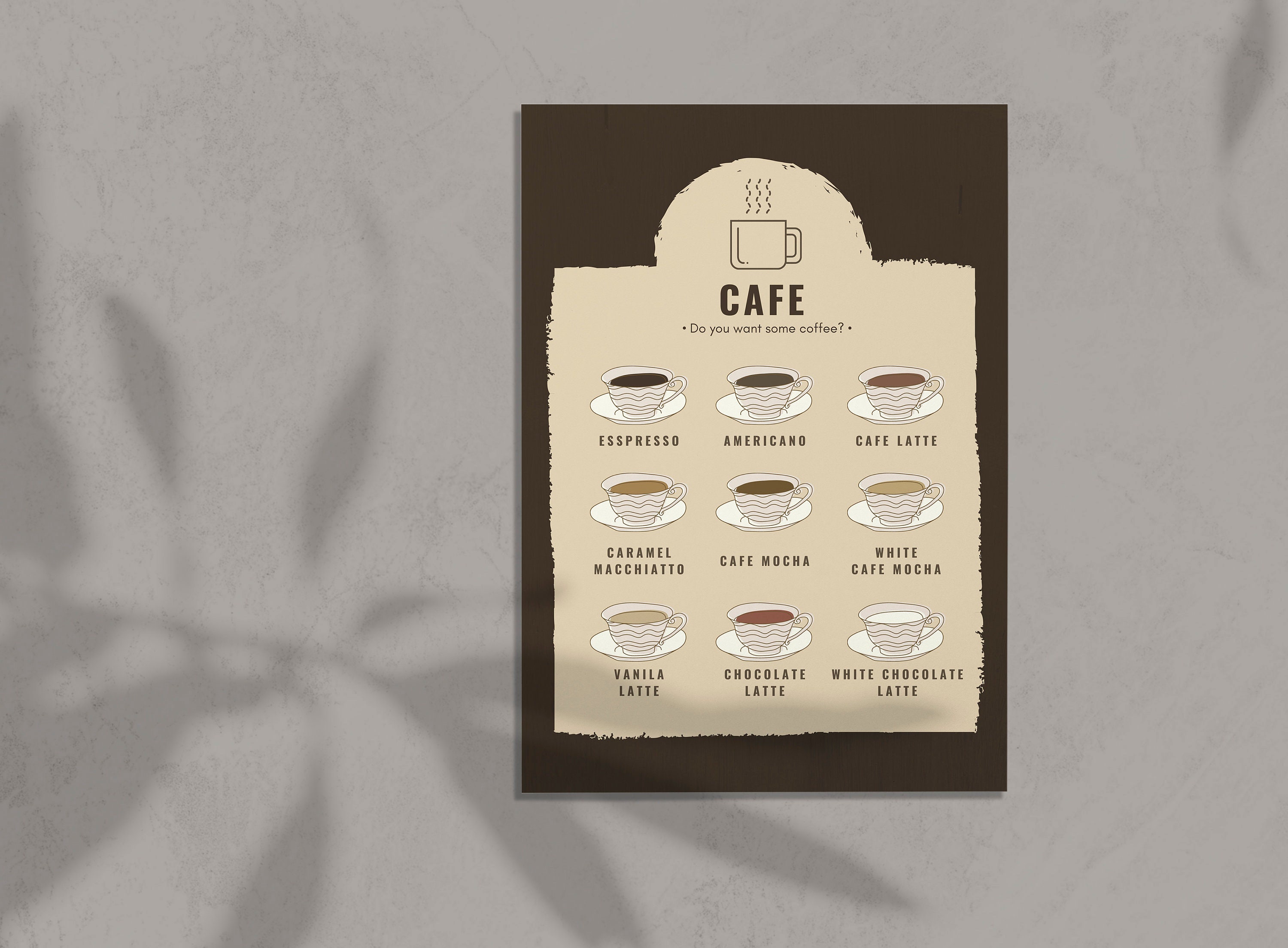 CAFE Menu - Coffee Sign,printable Art, Kitchen Art, Home Deco, Wall Art ...