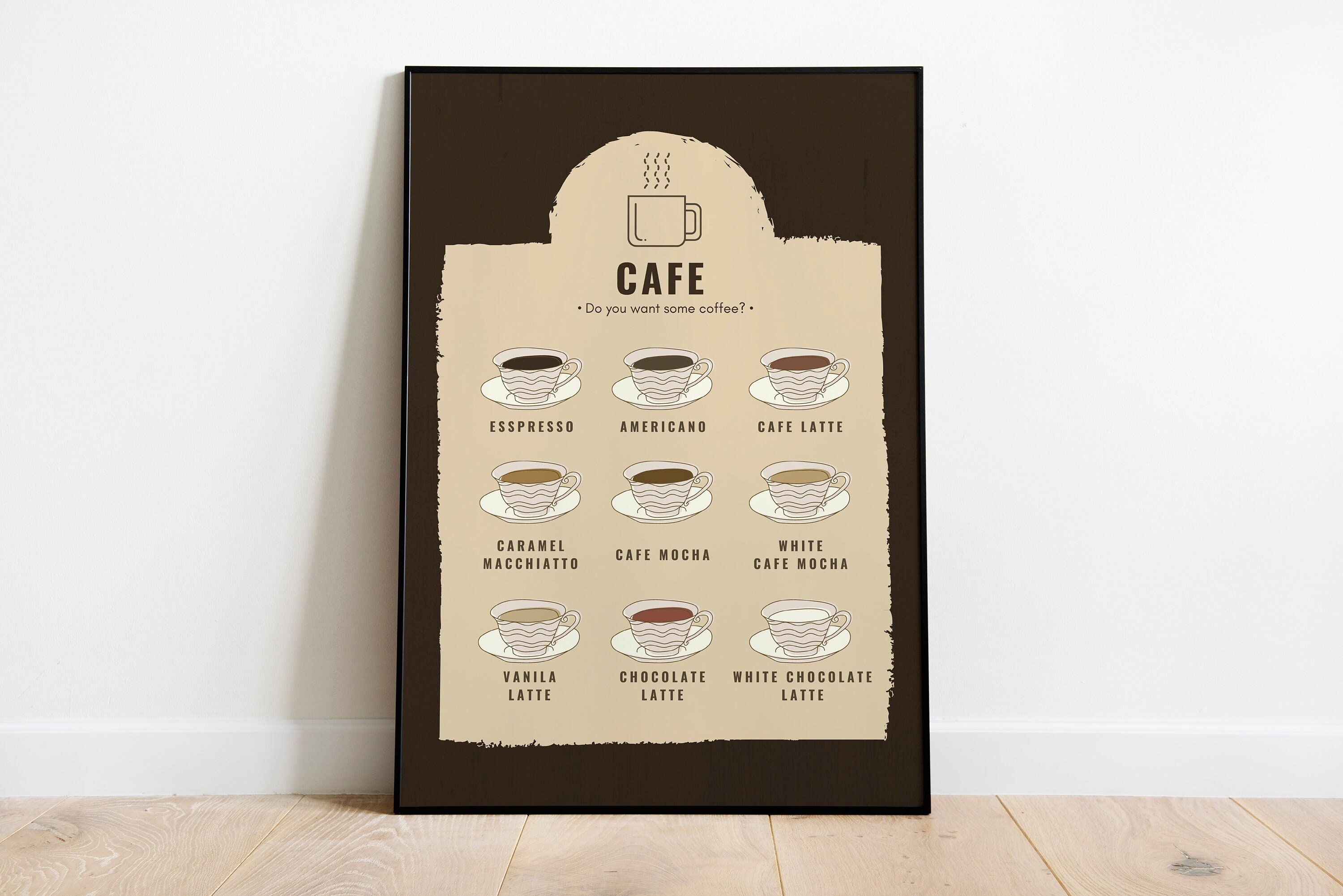CAFE Menu - Coffee Sign,printable Art, Kitchen Art, Home Deco, Wall Art ...